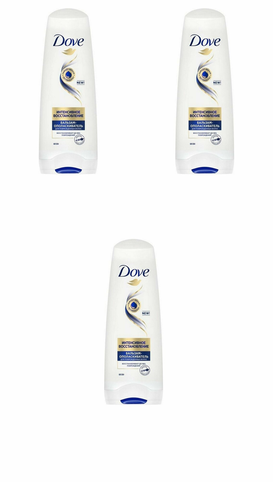 Dove Бальзам для волос Интенсивное восстановление, 200мл , 3 уп