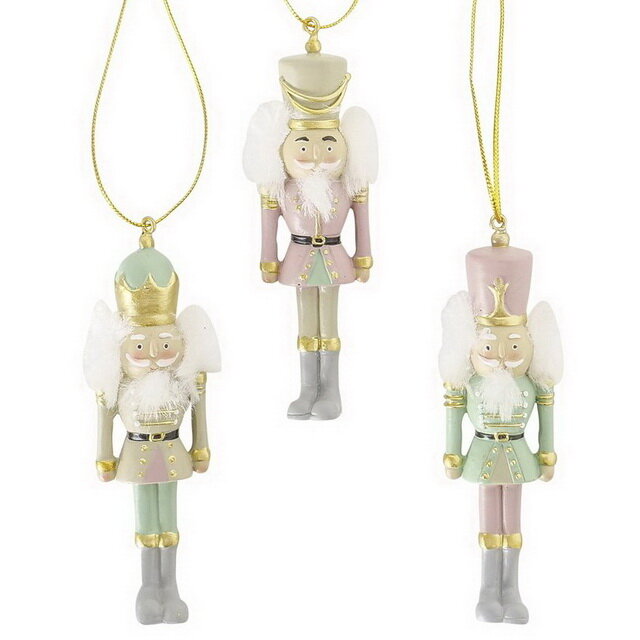 Набор елочных игрушек Отважные Щелкунчики - Christmas Pastel 10 см, 3 шт, подвеска, Boltze, 2039047-набор