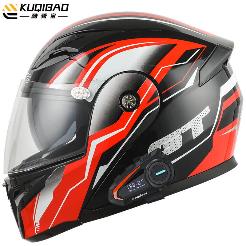 Мотоциклетный шлем Cool Riding Treasure с двойным стеклом, открытый шлем, электрический Bluetooth, длительное время работы от батареи, сертификация 3C, полная защита лица