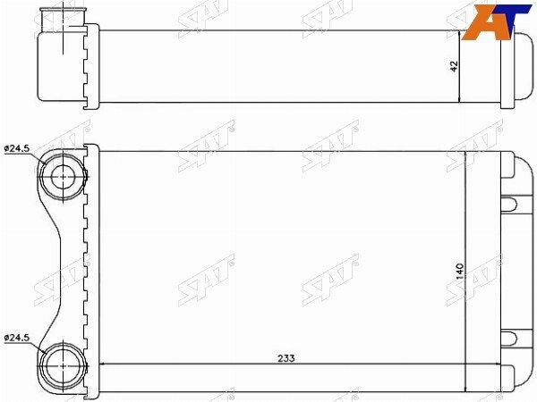 . SAT Радиатор отопителя салона (печки) для AUDI A4/S4 00-09/SEAT EXEO 09-