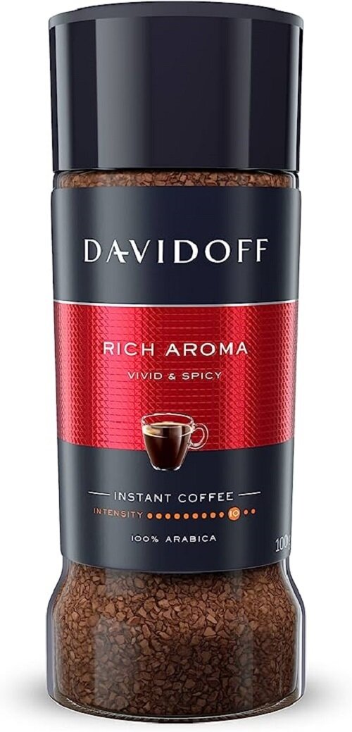 Кофе растворимый Davidoff "Rich Aroma", сублимированный, стеклянная банка 100г
