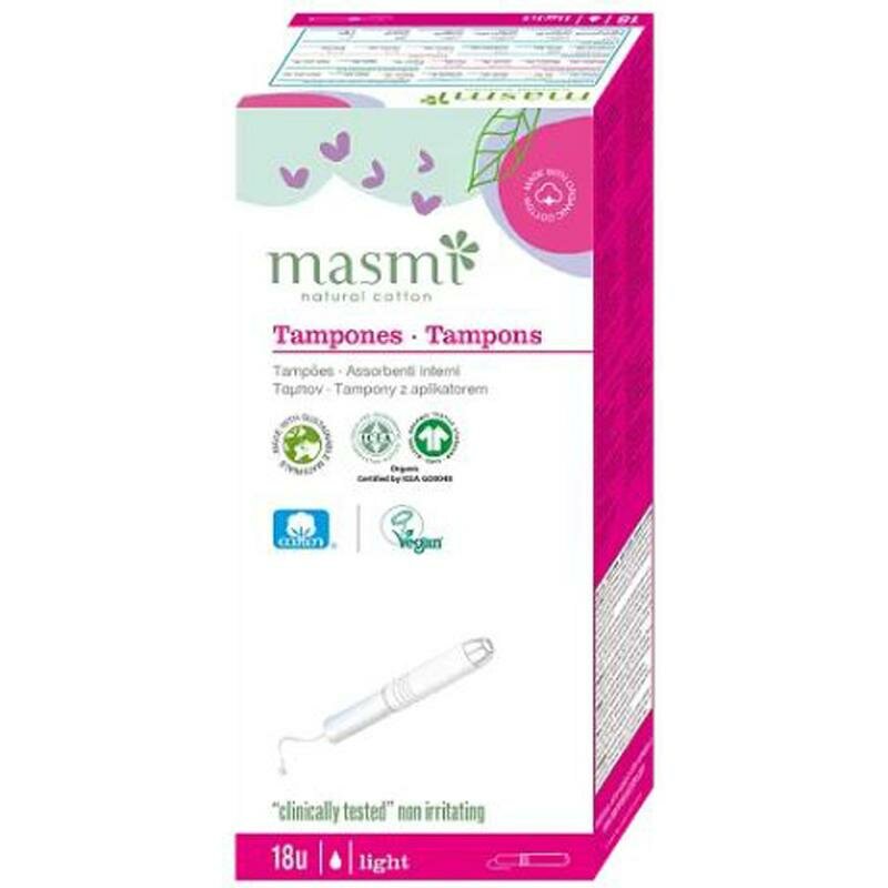 Тампоны из натурального органического хлопка Masmi Natural Cotton "Mini" с аппликатором 18 штук
