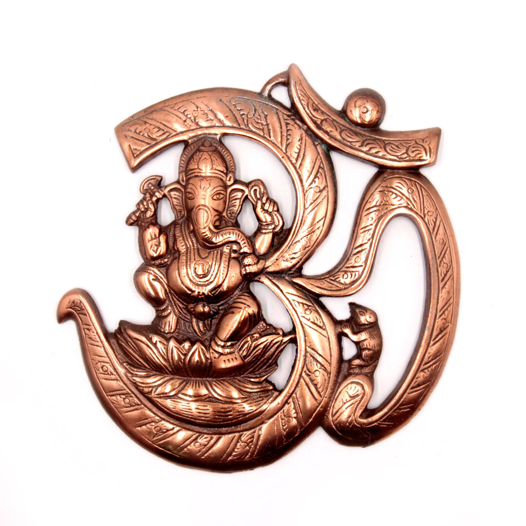 Панно SIL4318 ОМ ганеш на лотосе (силумин, 23 см.), 1 шт.