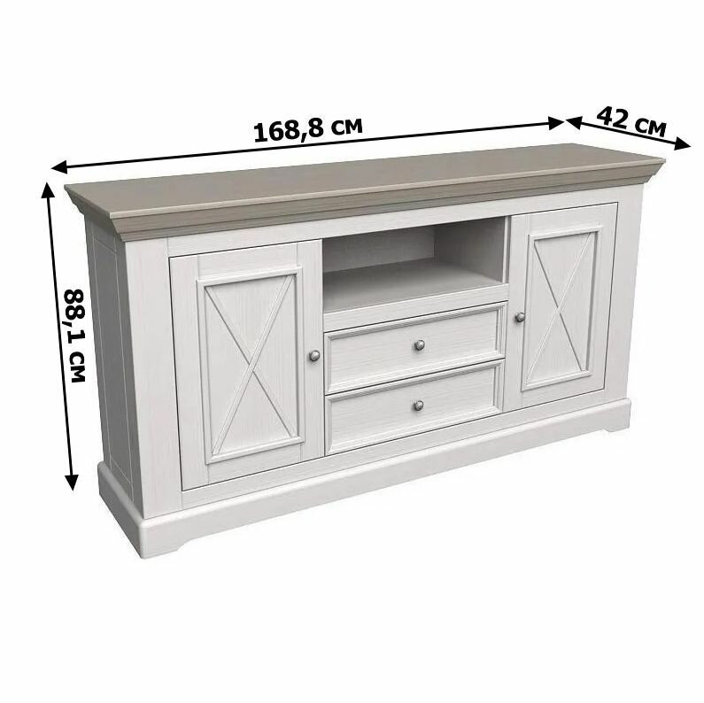 Комод деревянный Форест 2 двери 2 ящика 168,8х42х88,1 см