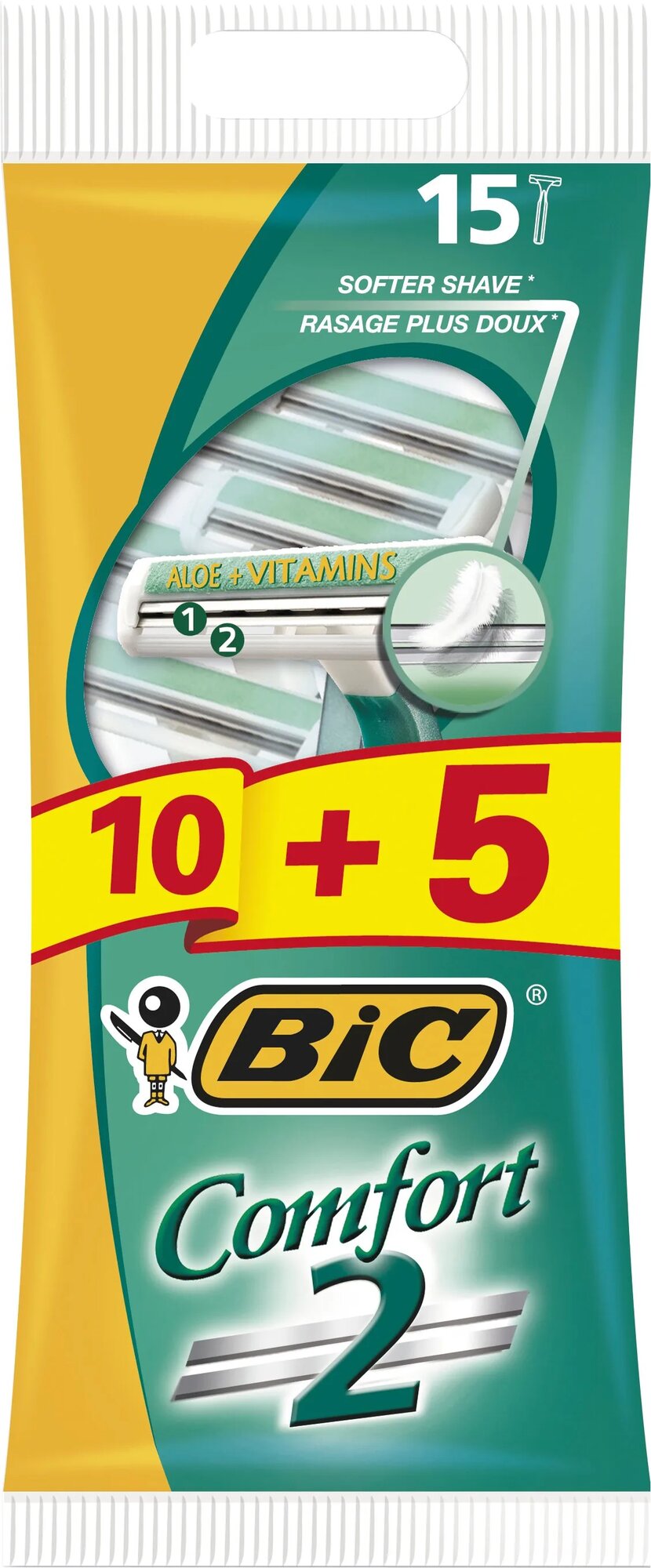 Бритвы Bic Comfort 2, 15 штук