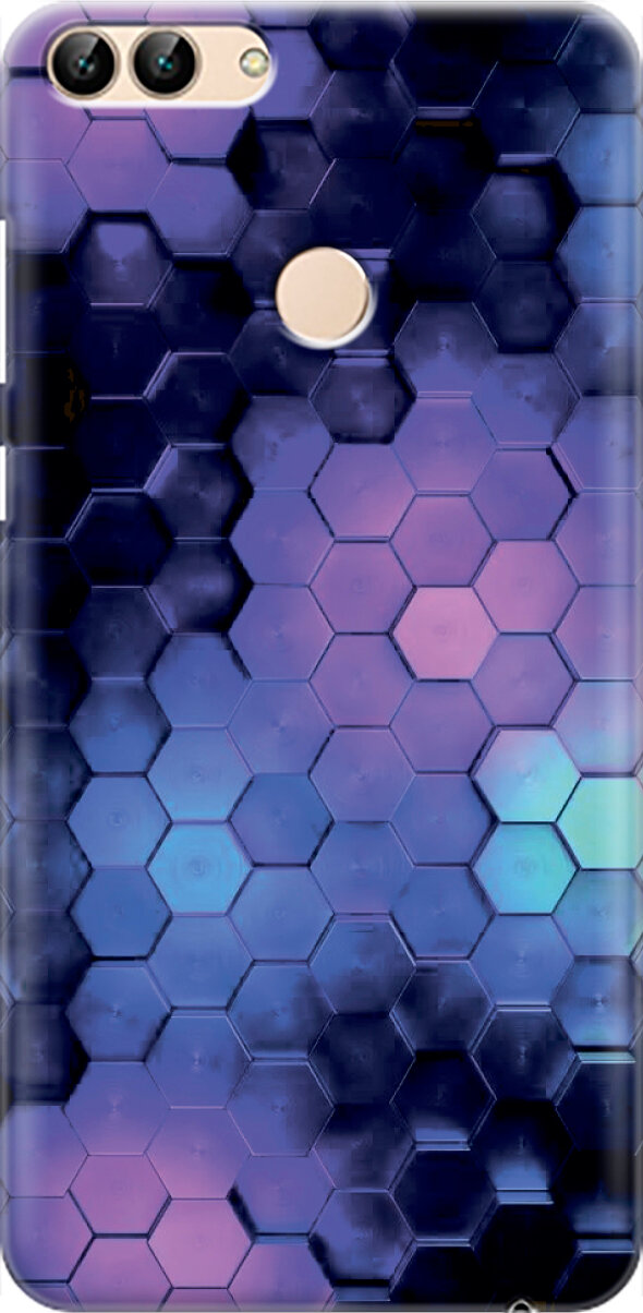 Силиконовый чехол Сиреневые соты на Huawei P Smart / Хуавей П Смарт