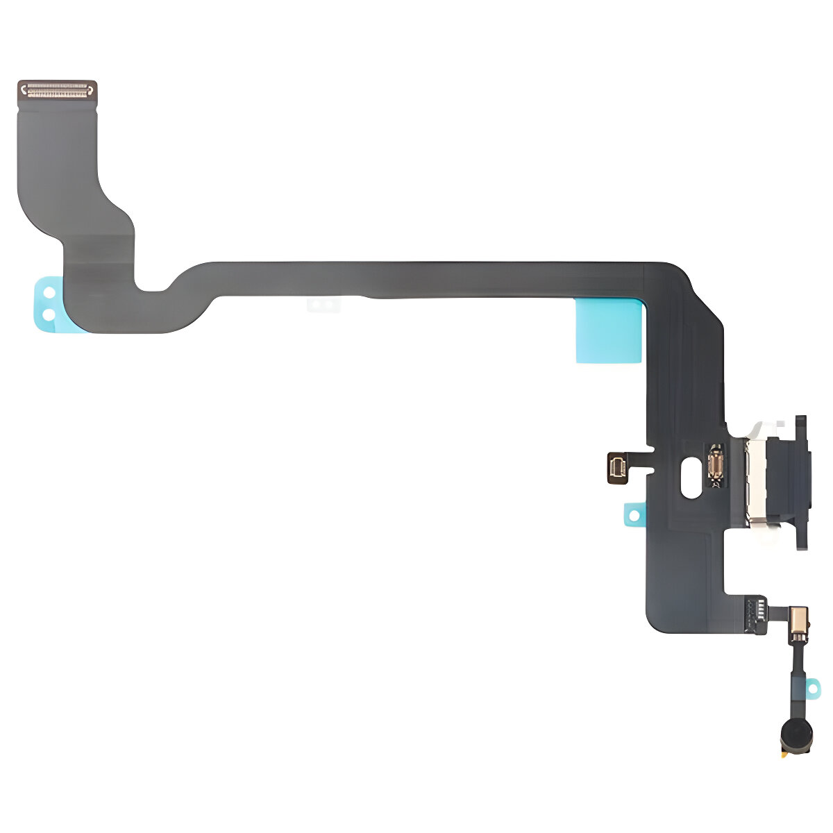 Шлейф для смартфона iPhone Xs на системный разъем/микрофон Черный