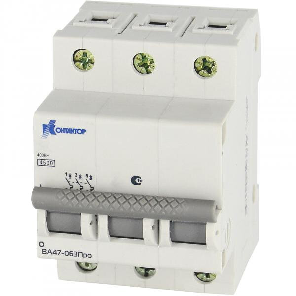 Выключатель автоматический модульный 3п C 6А 4.5кА ВА 47-063 Контактор, контактор 7000144 (1 шт.)