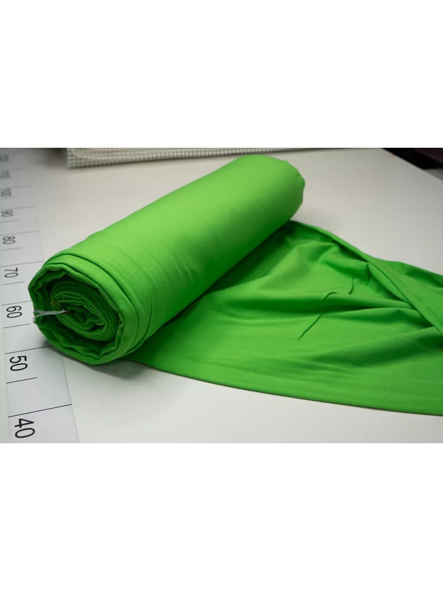 Ткань Кулирка с лайкрой неоново-салатовая