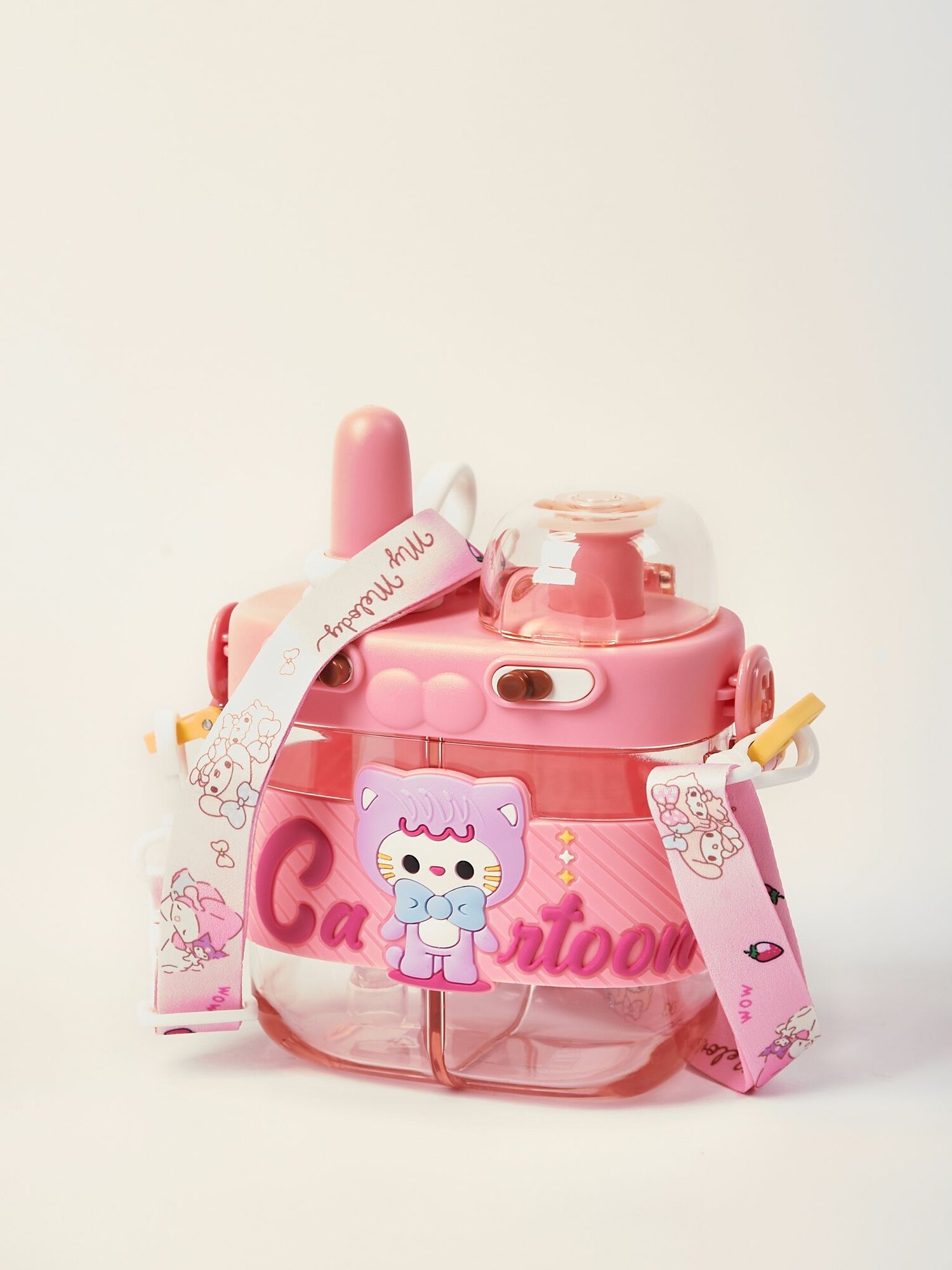 Бутылка для воды с двумя емкостями 600 мл, Розовый