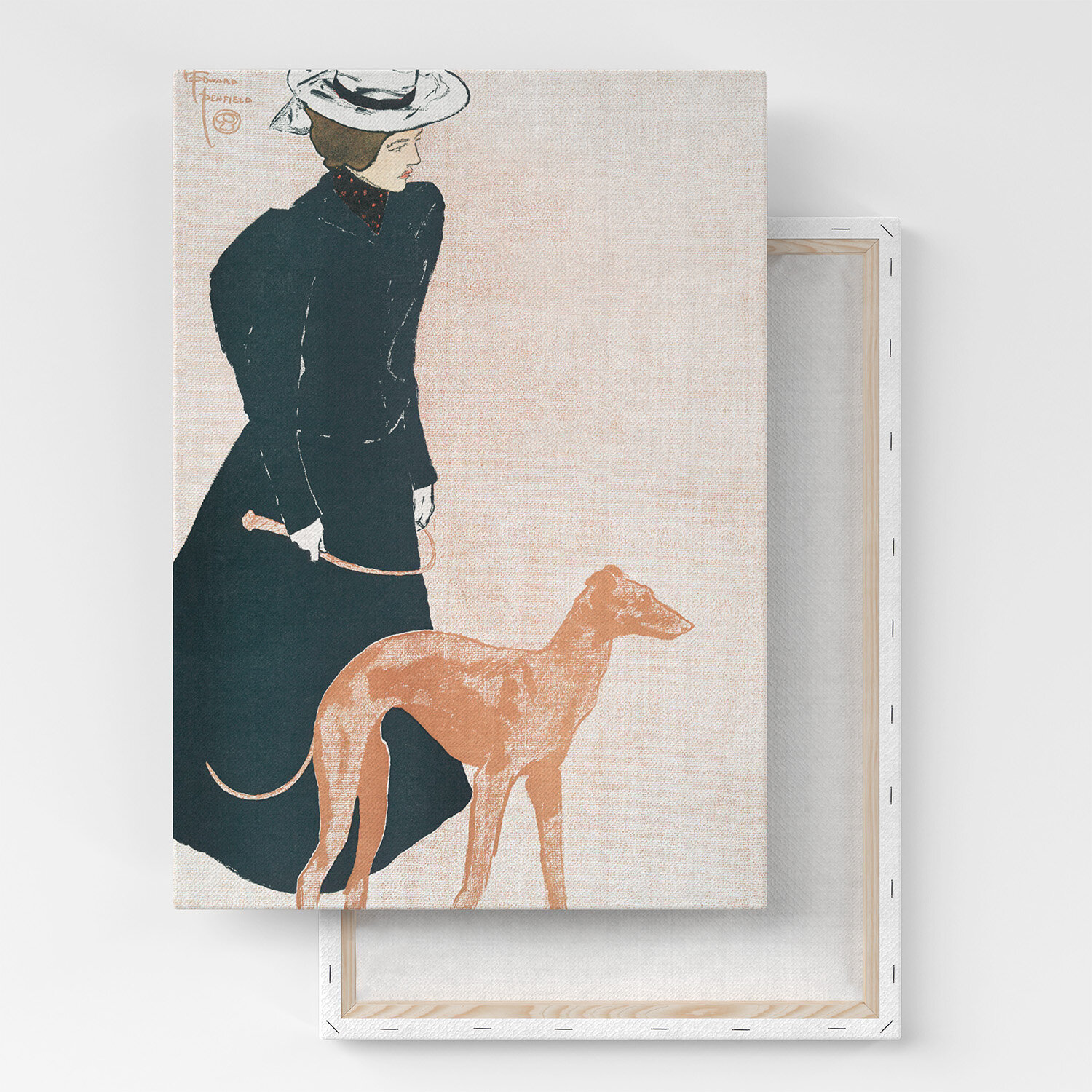 Картина на холсте, репродукция / Эдвард Пенфилд - Woman with Greyhound / Размер 40 x 53 см
