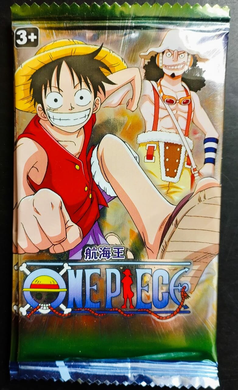 Коллекционные карточки аниме Ван Пис / One Piece / обложка Манки Д. Луффи (упак - 5 гача карт)