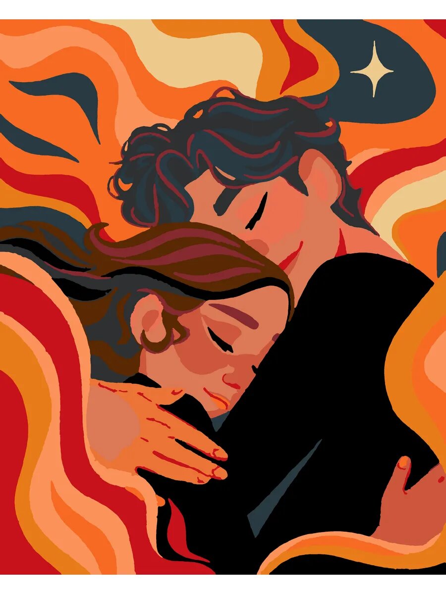 Картина по номерам PinkVanila "Пара влюбленных", холст на подрамнике