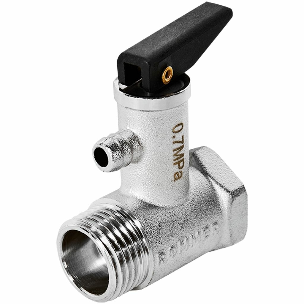 Предохранительный клапан для водонагревателя ROMMER 1/2" 7 бар RVS-1007-007015
