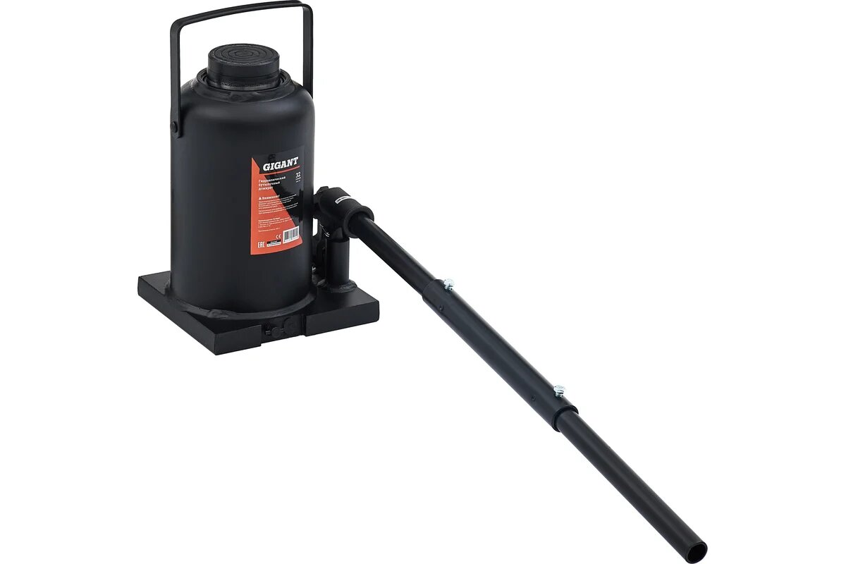 Домкрат Gigant 32Т HBJ-32, бутылочный, гидравлический, складная ручка, высокоподъемный