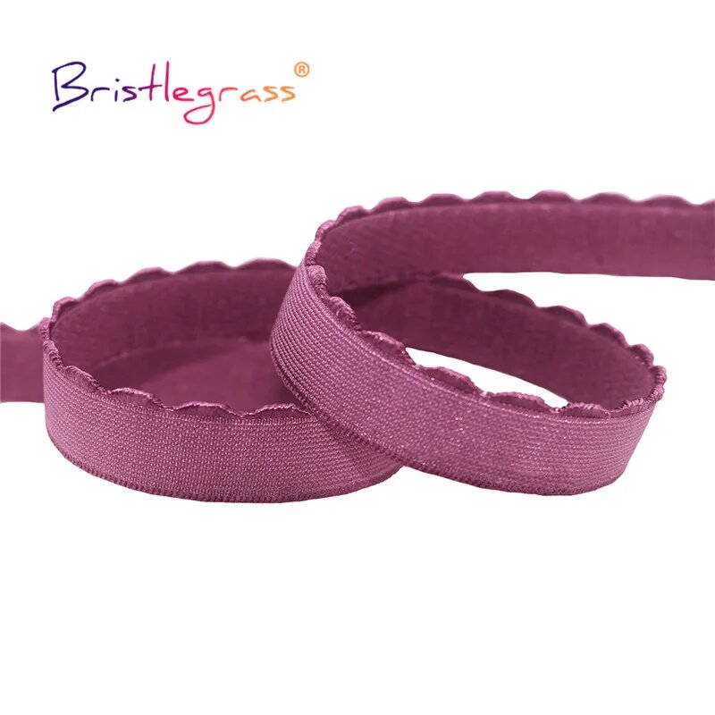 BRISTLEGRASS Эластичный нейлоновый ремень для бюстгальтера Фиолетовый, 15mm, Wine, 5 Yards