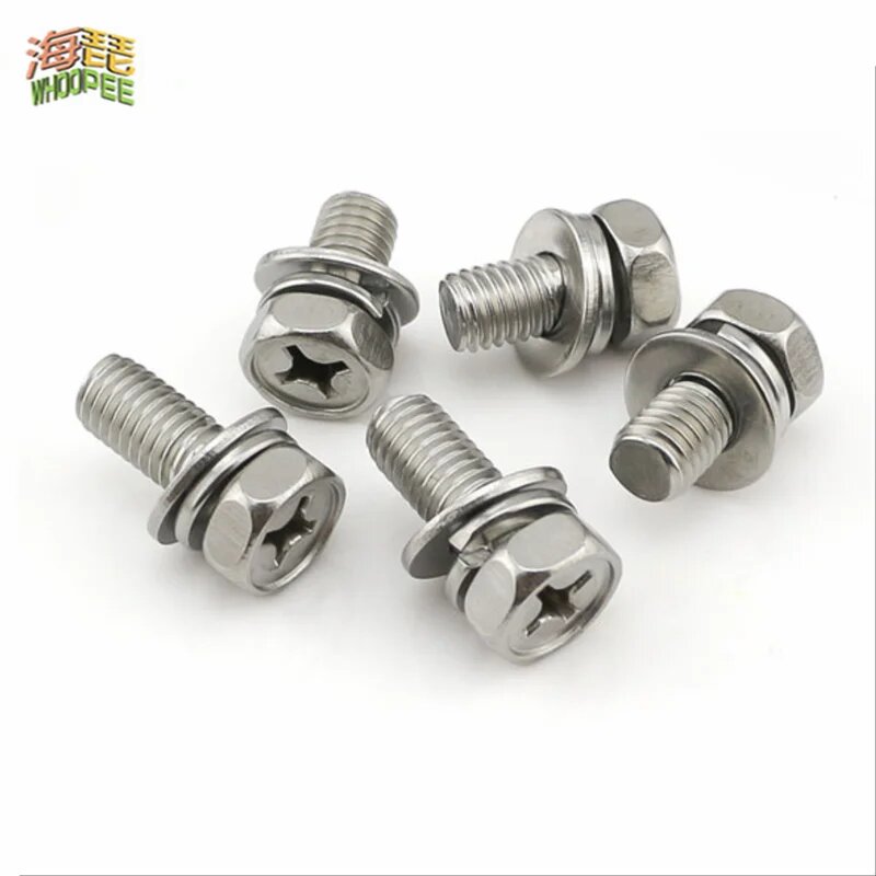 WHOOPEE Нержавеющие винты M3-M8 с шестигранной головкой 5/50 шт 5pcs M8, 304 stainless steel, 14 мм