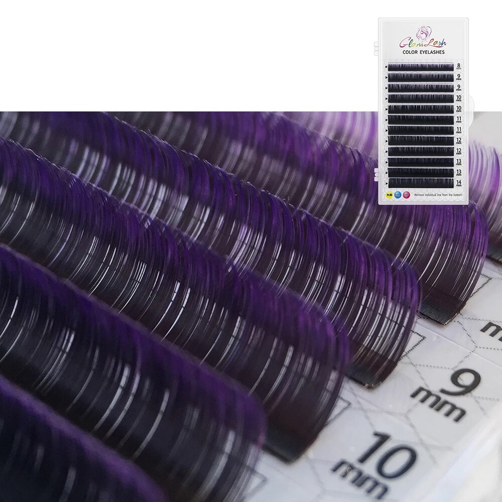 GLAMLASH Цветные ресницы C изгиб, Gradient Purple