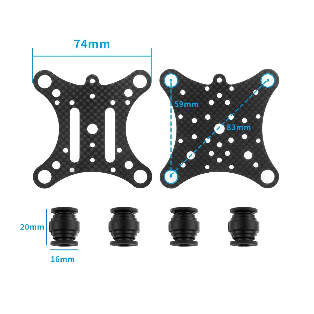 Антивибрационная пластина BGNing для DJI Phantom 1 2 FPV, Color: simple gimbal