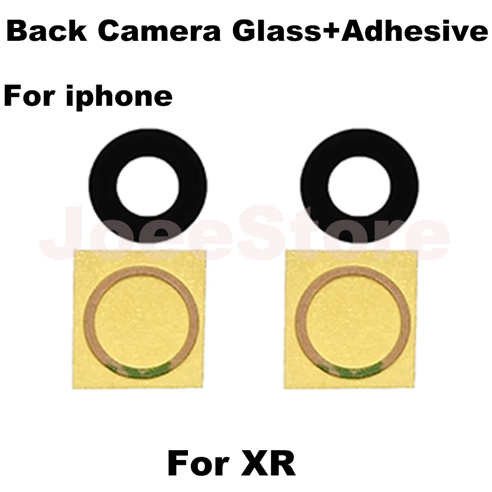 Стеклянный объектив задней камеры 2 комплекта для iPhone 14 13 12 11 Pro Max X XS XR 6 6S 7 8 Plus Big Camera Glass с клеем для наклеек 3M 2x For XR