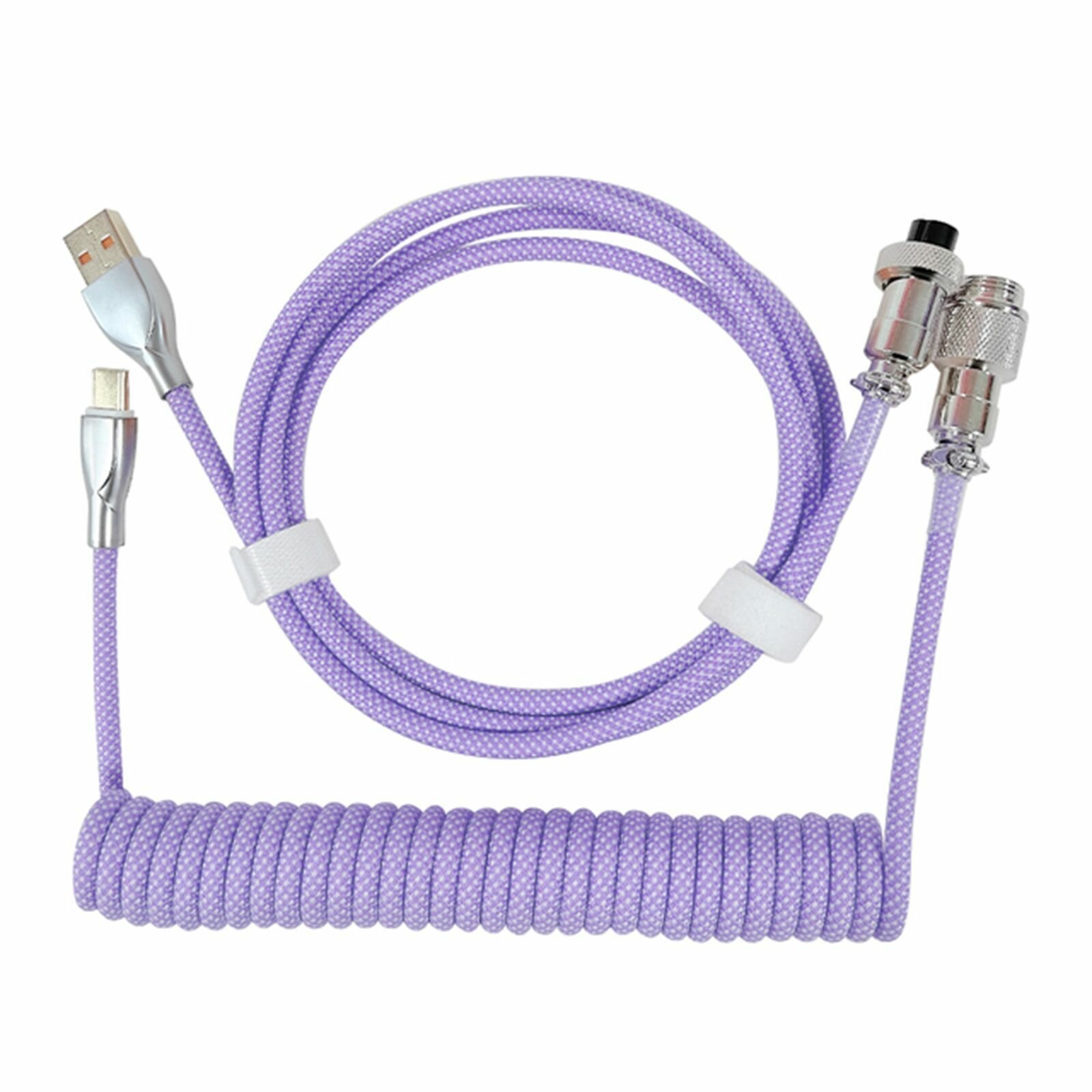 2 в 1 спиральный провод Aviator Type-C к USB-кабелю для механической клавиатуры, авиационный разъем, спиральный паракорд