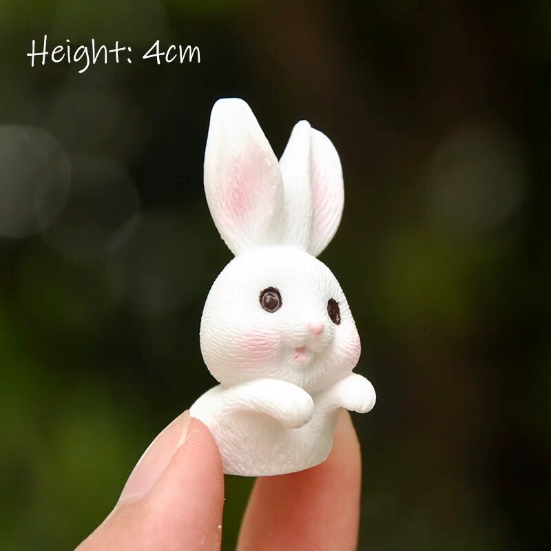 Миниатюрный кролик из смолы для декора Белый, rabbit