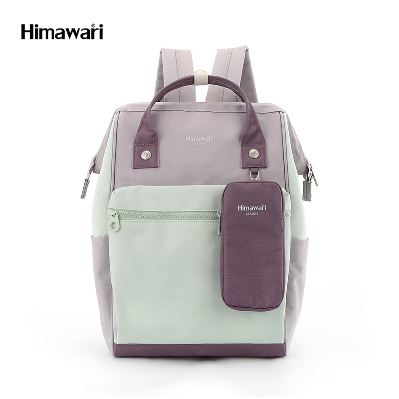 Рюкзак Himawari 1027-11 серо-сиреневый с мятным и фиолетовым