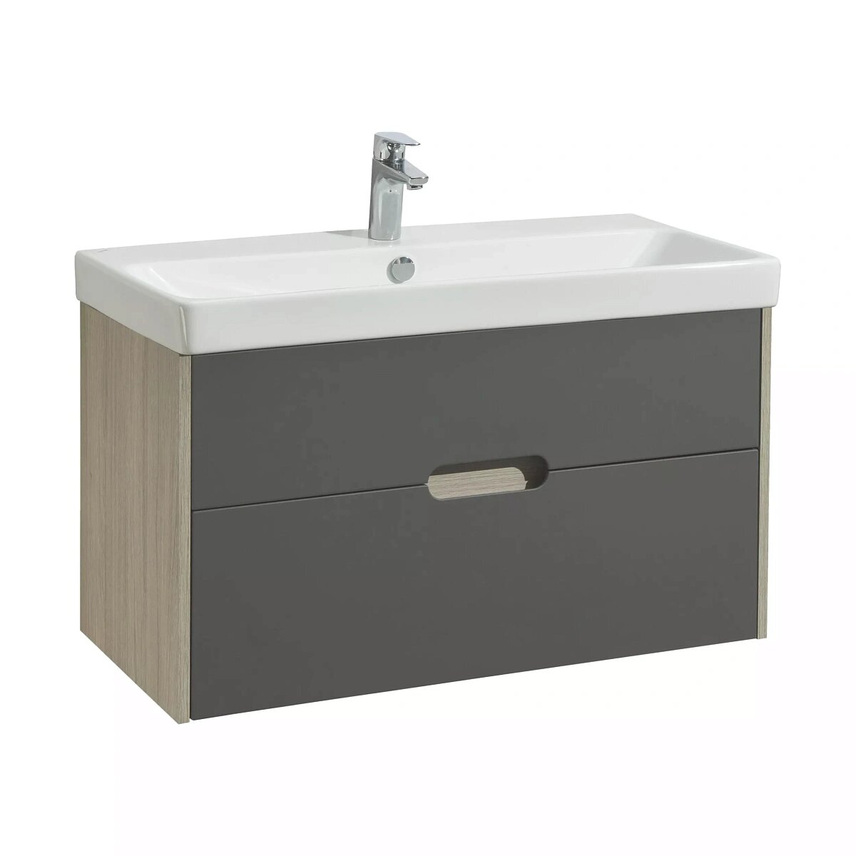 Тумба с раковиной Акватон Оливия 90 грей/дуб ойстер