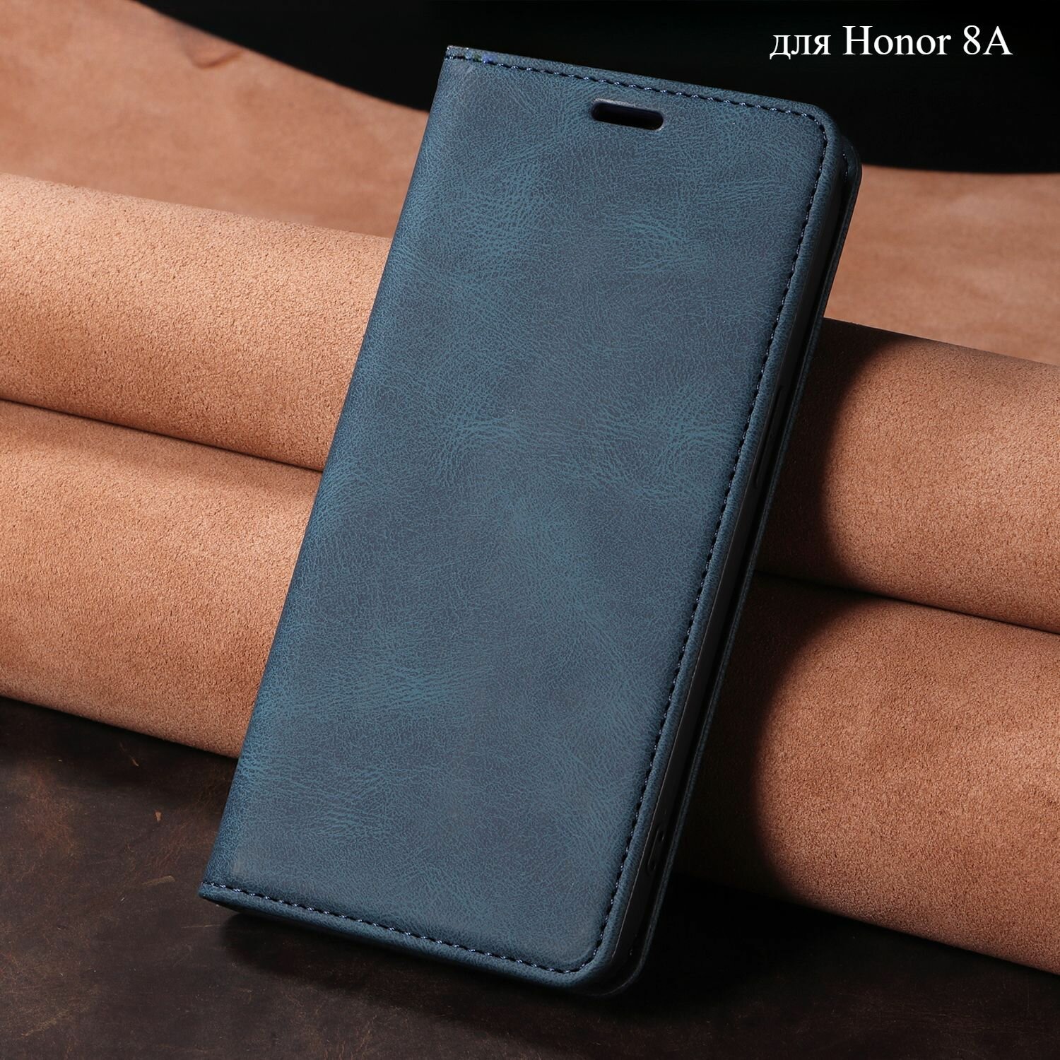 Кожаный чехол-книжка для Honor 8A/Honor 8A Prime/Honor 8A Pro(Хонор 8А,8А Прайм,8А Про), магнитный, с ремешком на запястье, слотом для карт и кошельком