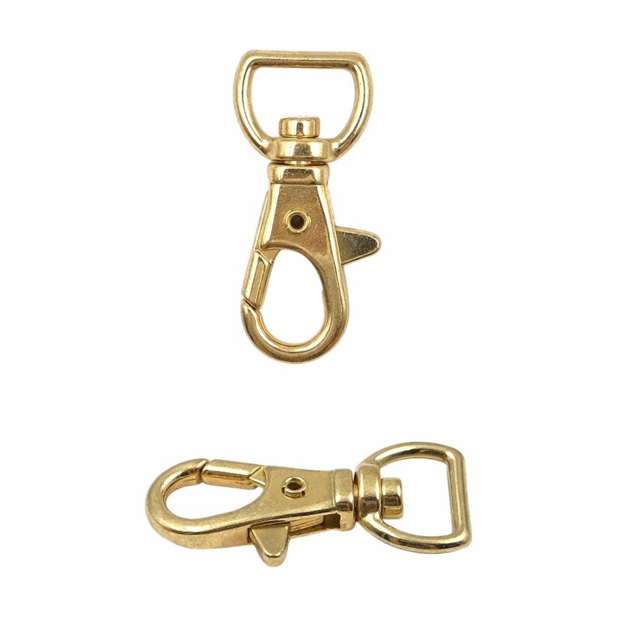 Карабин для сумок BIG поворотный с полукольцом 13 мм, 18х40 мм, металл/золото, 6 шт (6856)
