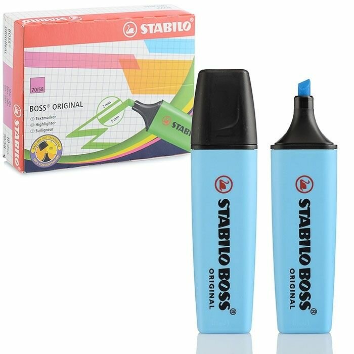 Маркер Stabilo Boss original голубой (70/31)