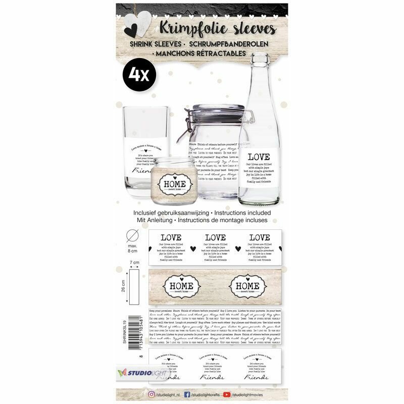 Термоусадочная пленка EFCO "Studio Light", Love, Home, 4 шт