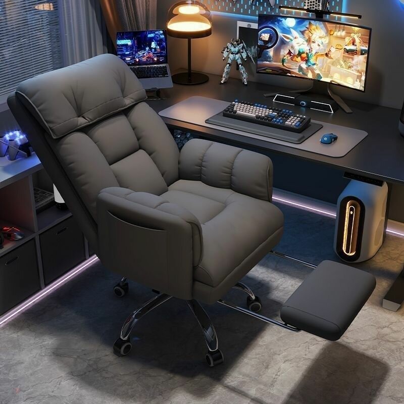 Серое компьютерное кресло