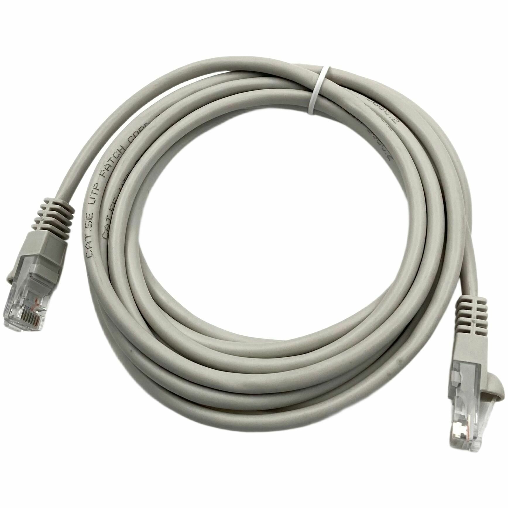 Патч-корд Buro UTP-5E-3M-G-LSZH UTP cat.5E 3м серый RJ-45 (m)-RJ-45 (m)