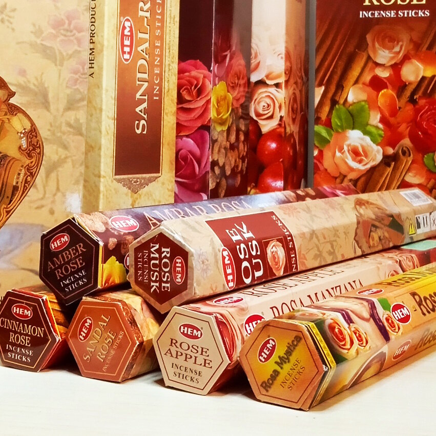 Набор аромапалочки «Аромат Роз» ассорти 6 упаковок по 20 палочек, HEM Инди