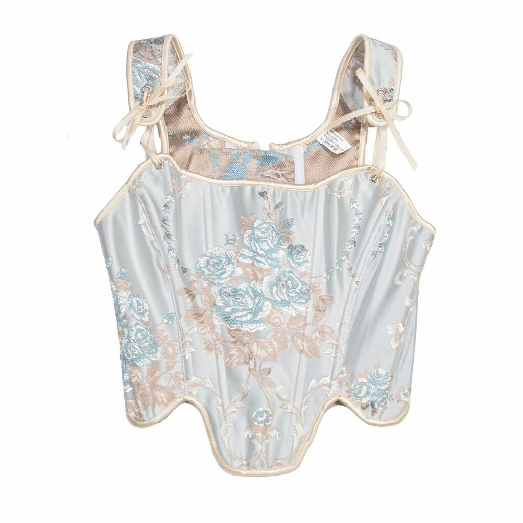 Винтажный женский корсет с вышивкой, укороченный топ, костюм, аксессуар для платья, на шнуровке, завязками, женщин, корсеты из рыбьей кости
