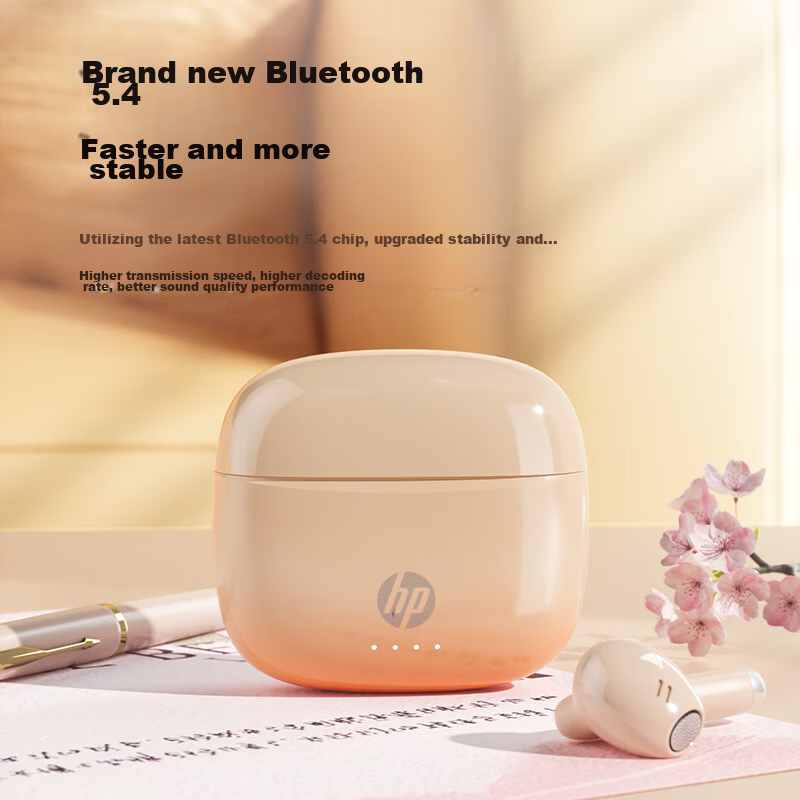HP H10J True Wireless Bluetooth 5.4 ENC Calling Noise-Cancelling Semi-In Compact Music Earphones, Compatible with Apple, Huawei, Xiaomi Phones for E-Sports Gaming, Entertainment, And Office Use