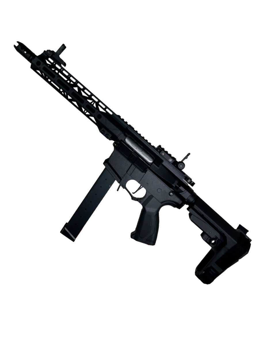 Автомат орбиз ARP-9 V2 LONG, ARP 2.0 нейлон удлиненный, стреляет мягкими шариками, гидрогеилевый автомат, гидробольный ARP LONG черный