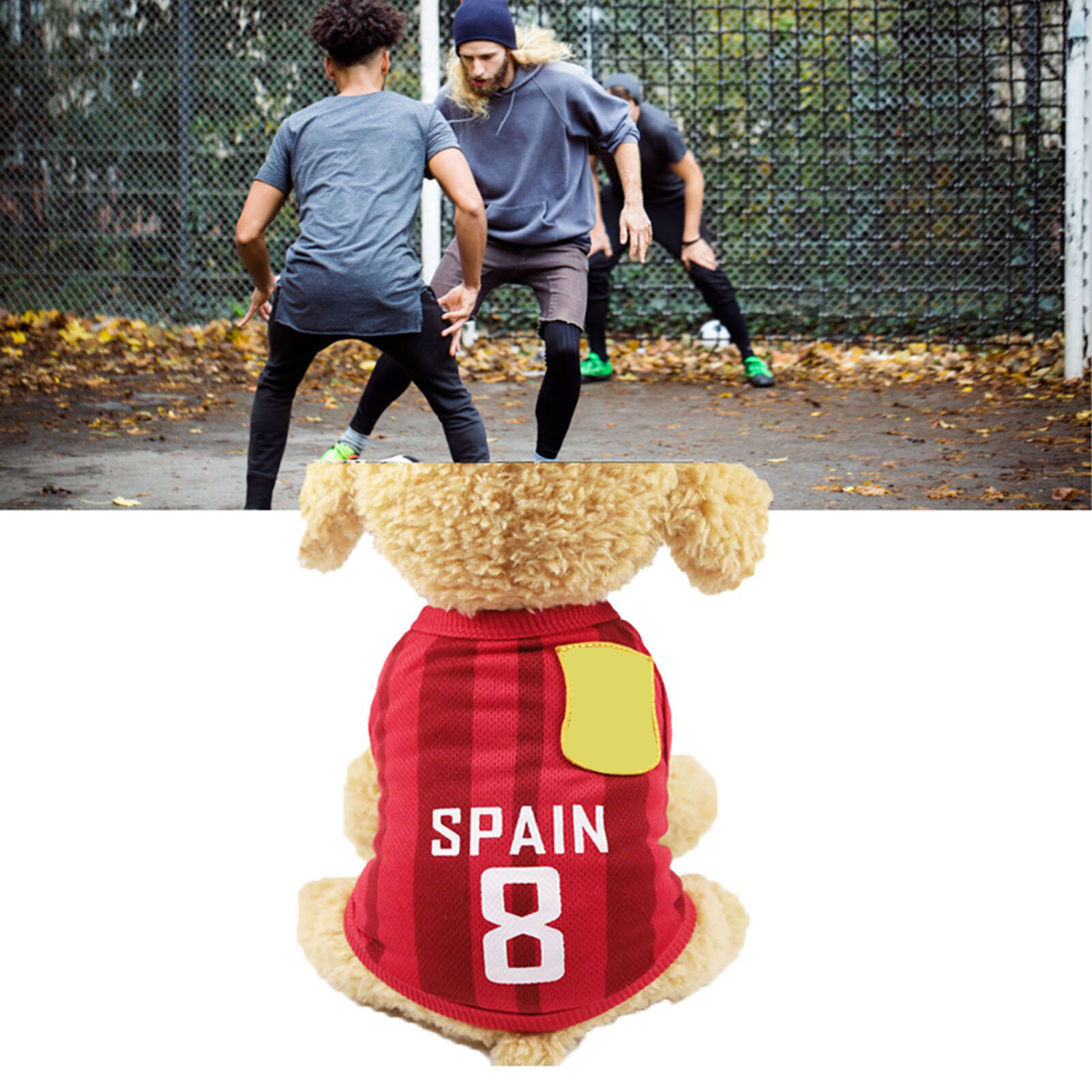 Футболка с изображением кубка мира по собачьему футболка яркая симпатичная сетчатая мягкая дышащая летняя жилетка для собак щенок красная 8 Испания L