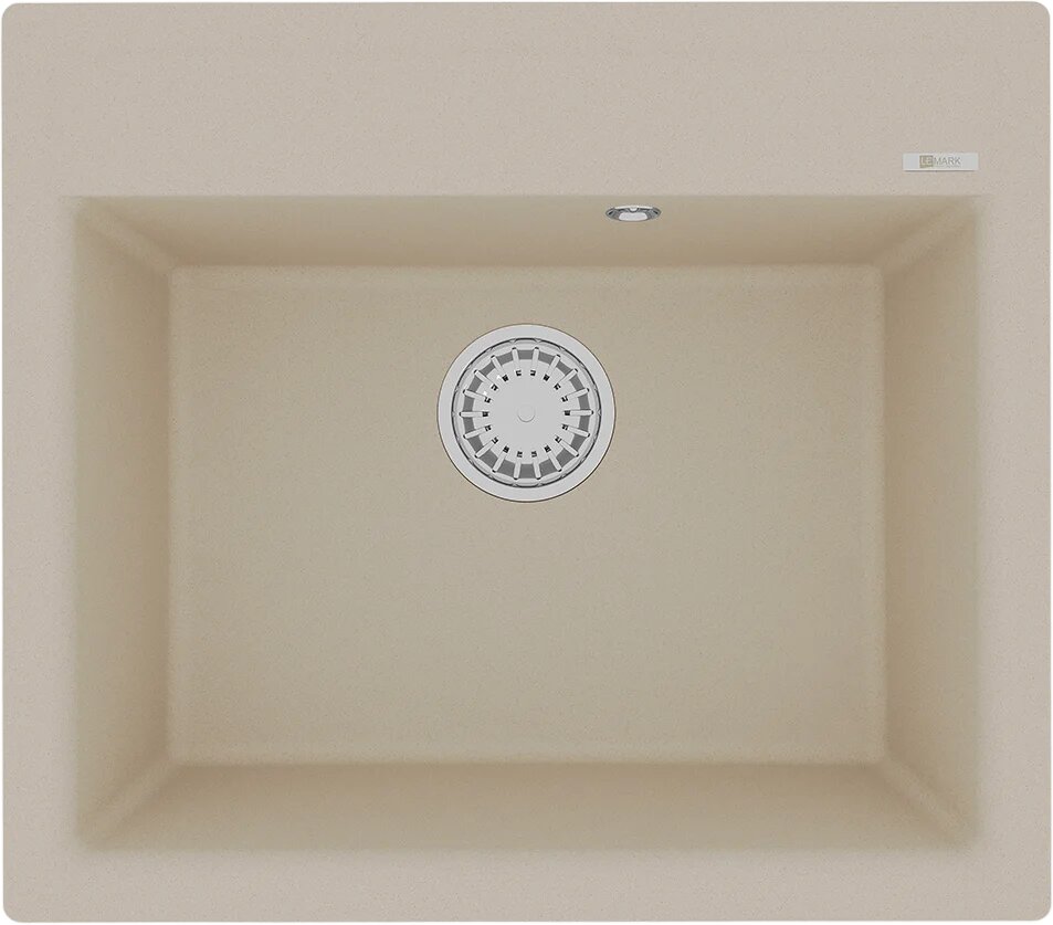 Мойка кухонная Lemark Hanka 570 9910014 прямоугольная, 57x50, мойка для кухни, бежевая, матовая