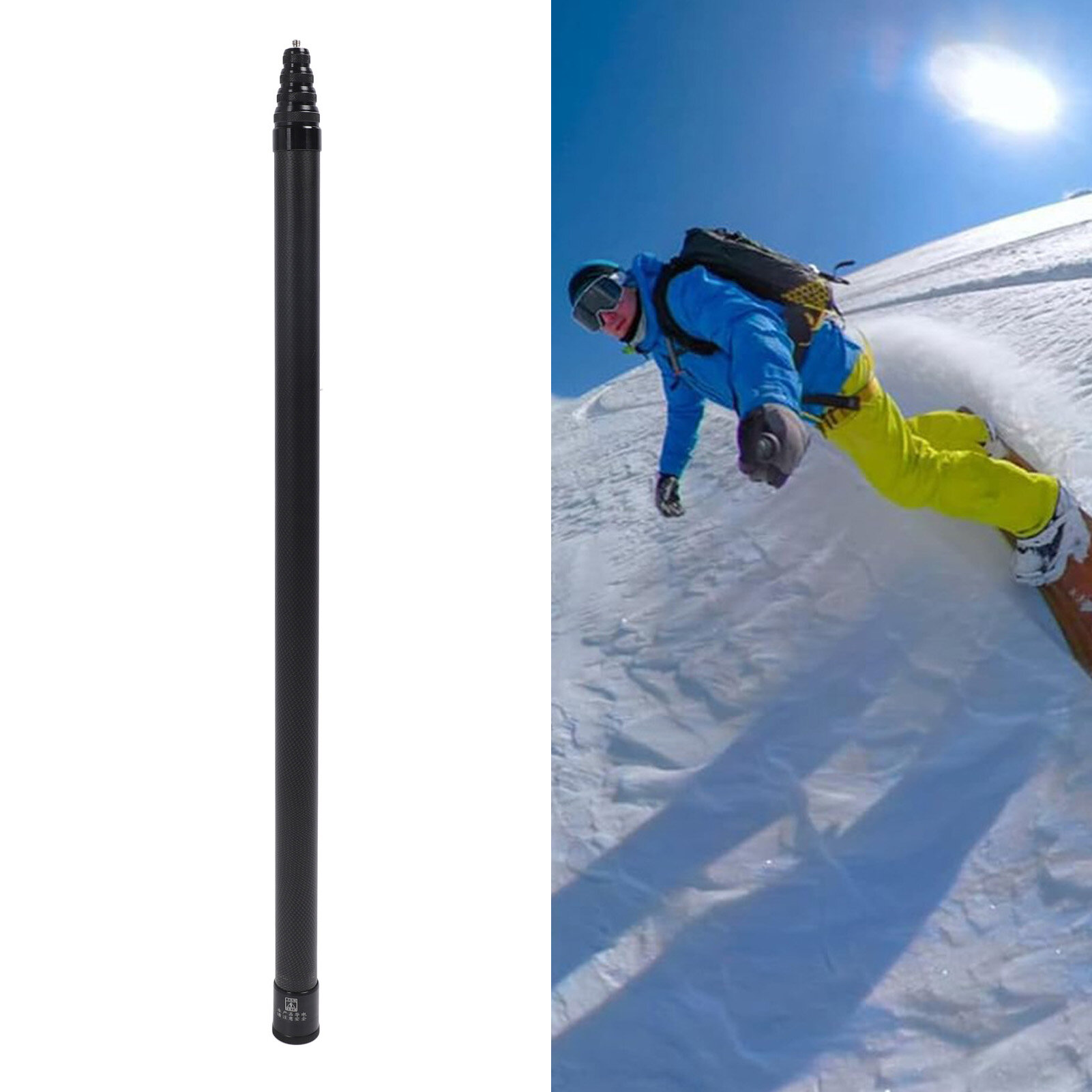 9-секционная невидимая селфи-палка из Carbon Fiber для X4, X3, X2, длина от 69 до 500 см, легкая и прочная