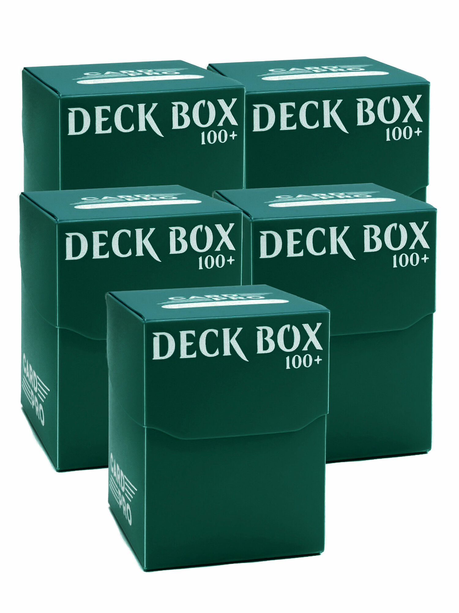 Пластиковая коробочка Card Pro вертикальная Зелёная 100+ карт 5 шт. - для карт K-Pop, MTG, Pokemon