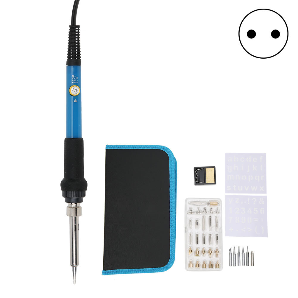 Электрический паяльник, инструмент для выжигания по дереву, гравировки, резьбы и пирографии, 60 Вт, вилка EU, AC220V