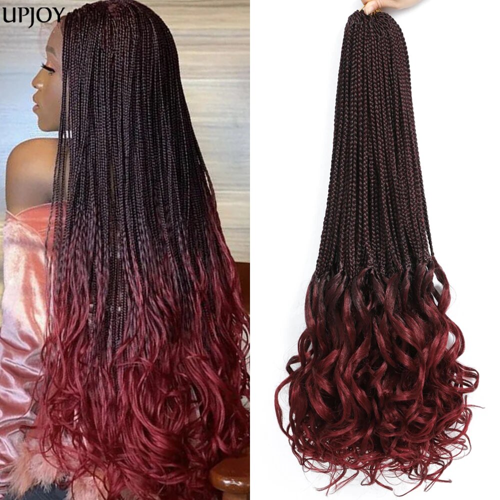 UPJOY Французские кудри 14 18 24 дюймов 16 пучков 24 дюйма, 3packs (48strands), T1B/Бордовый