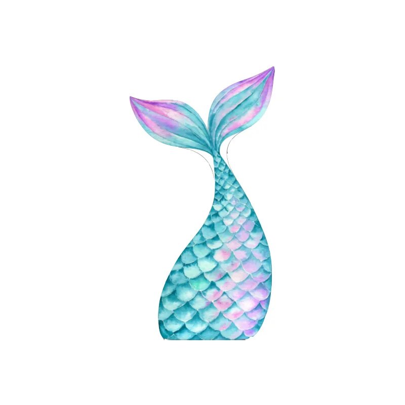 Декоративная пенобумажная доска русалка синяя фиолетовая розово-красная 18-36 дюймов, mermaid tail 2, 36inch