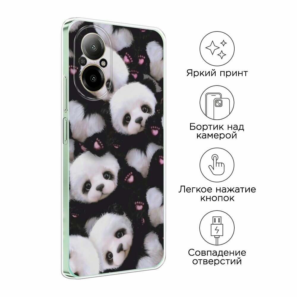 Чехол на Realme C67 4G / Реалми C67 4G с принтом "Море панд" — фото 1