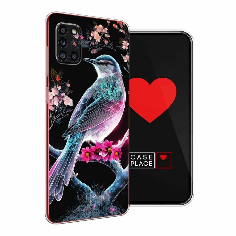 Чехол на Samsung Galaxy A31 / Самсунг Галакси А31 с принтом "Птица на цветущем дереве" — фото 1