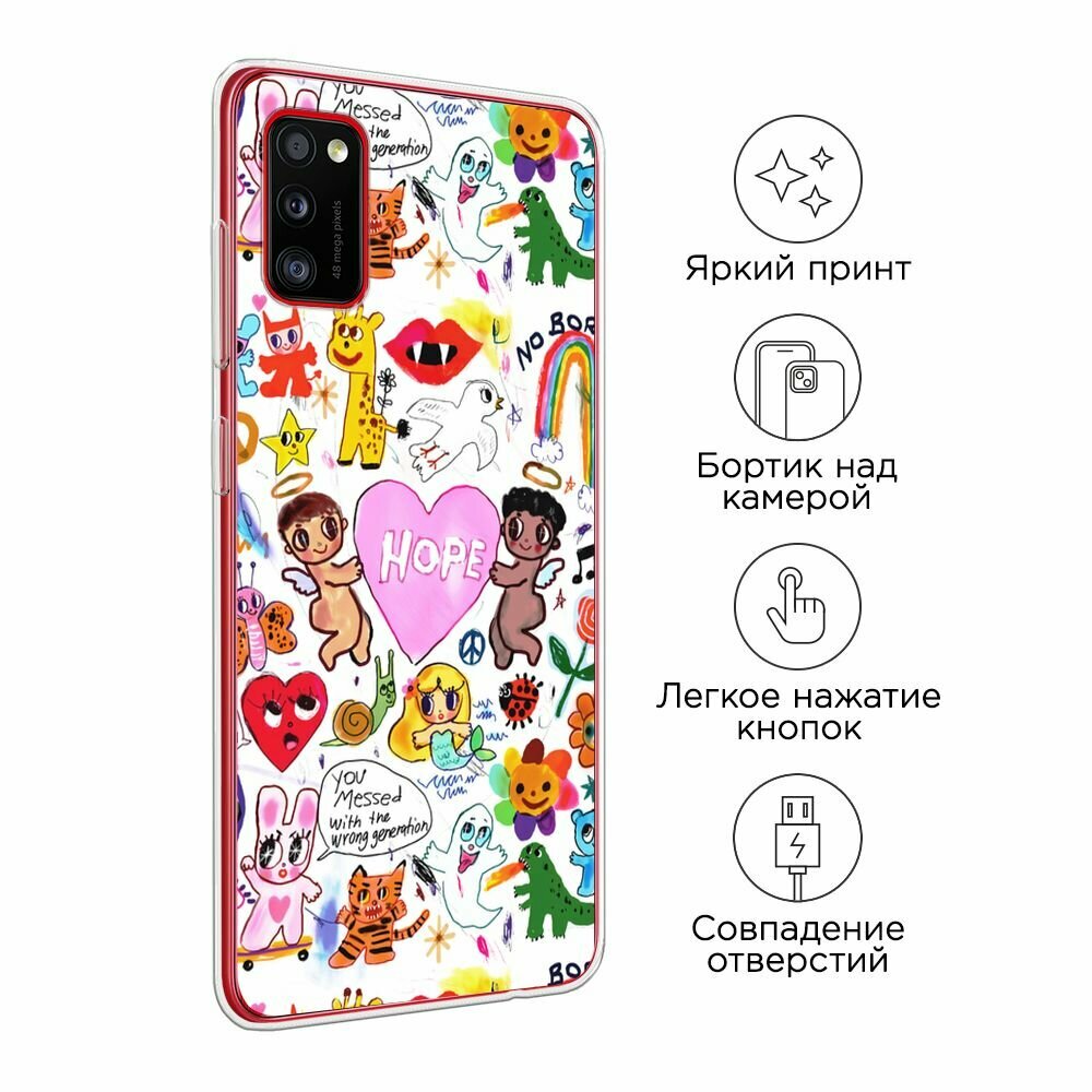 Чехол на Samsung Galaxy A41 / Самсунг Галакси А41 с принтом "Милые рисунки" — фото 1