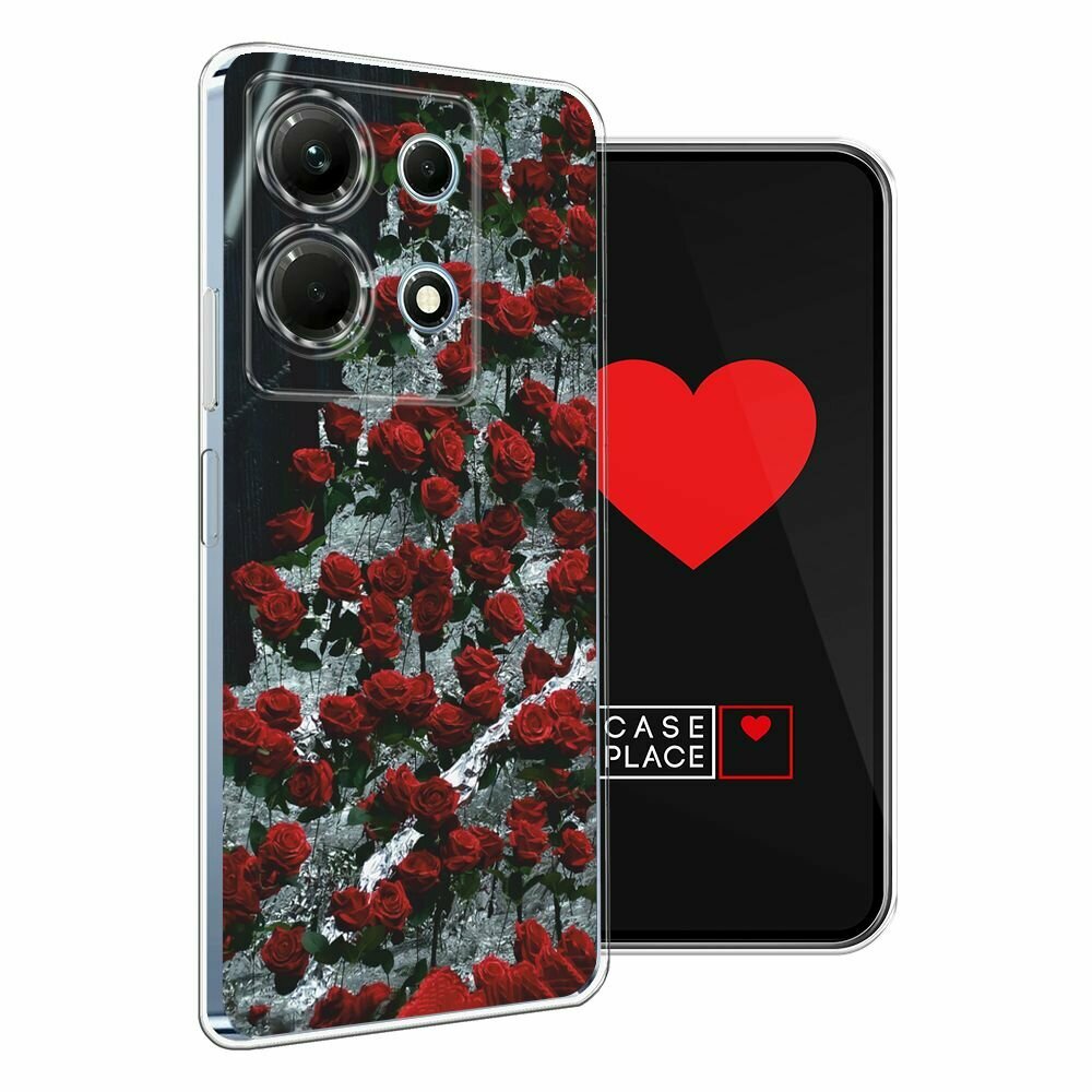Чехол на Infinix Note 30 4G / Инфиникс Нот 30 4G с принтом Цветущие алые розы — фото 1