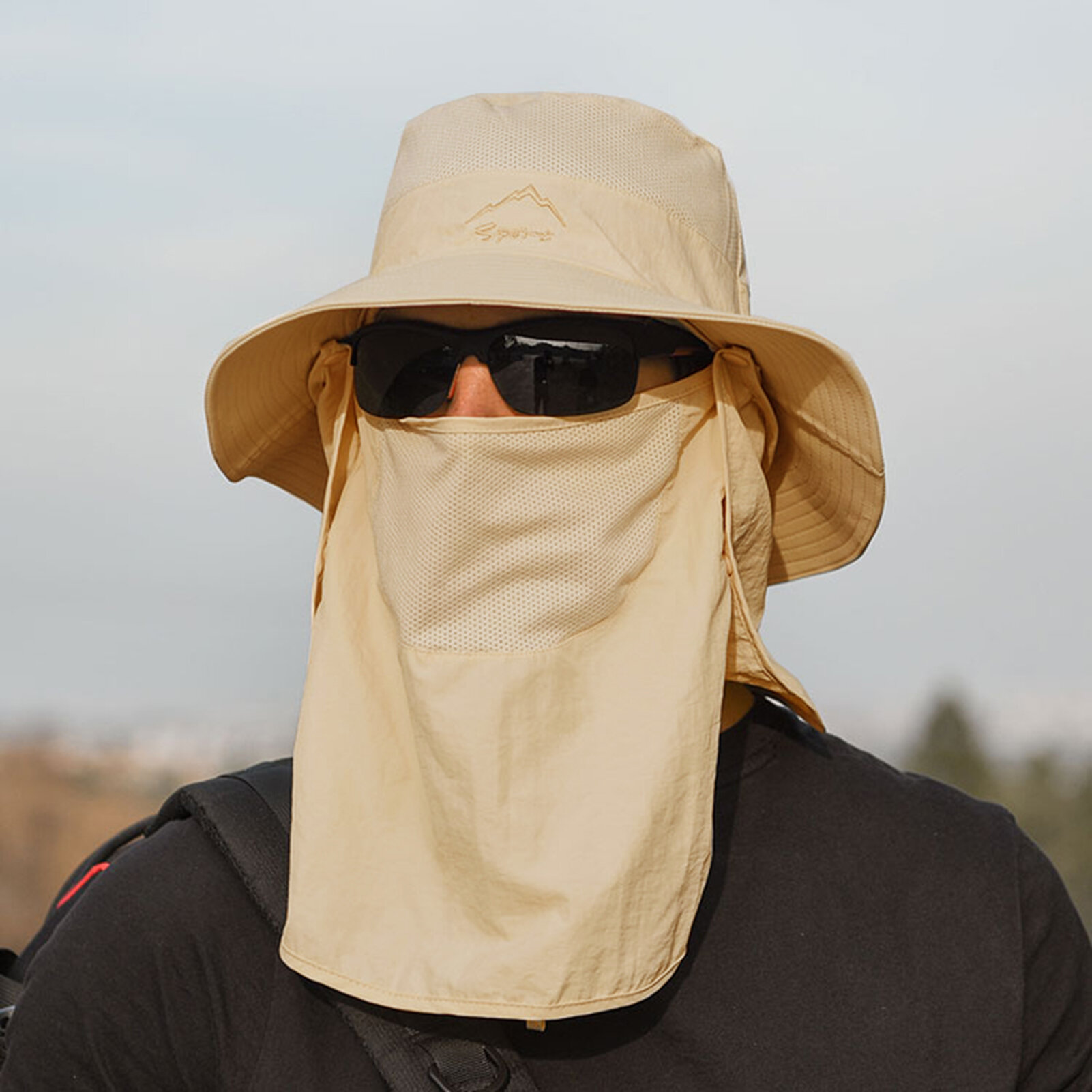 Шляпа солнечная с УФ-защитой широким козырем, подкладкой для шеи и защитой лица, многофункциональная кепка для походов, рыбалки, пляжа, цвет: синий, фиолетовый, хаки, розовый, темно-синий, светло-серый, темно-серый, темно-зеленый, бежевый, размер: